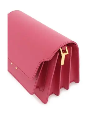 Marni Trunk Foldover Top Medium Shoulder Bag - Red
