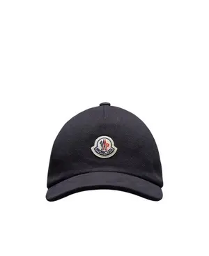 Moncler Baseball Cap With Felt Logo Patch - Black