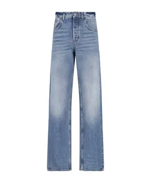 Saint Laurent Logo Patch Mid-rise Jeans
