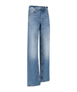 Saint Laurent Logo Patch Mid-rise Jeans