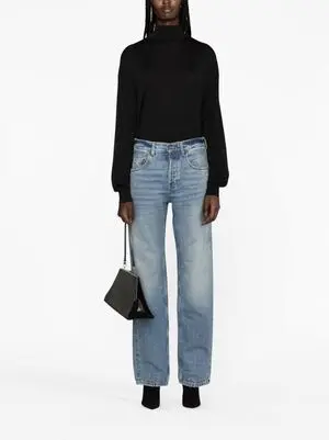 Saint Laurent Logo Patch Mid-rise Jeans