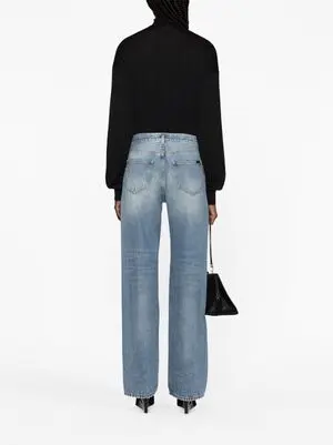 Saint Laurent Logo Patch Mid-rise Jeans