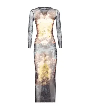JEAN PAUL GAULTIER Long Sleeve Printed Maxi Dress