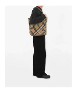 Burberry Checked Zipped Tote Bag