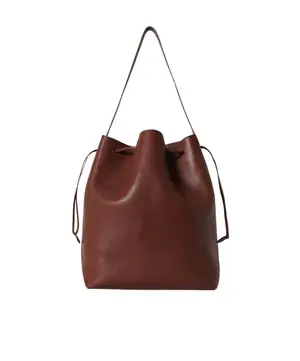 THE ROW Belvedere Drawstring Bucket Bag - Coffee
