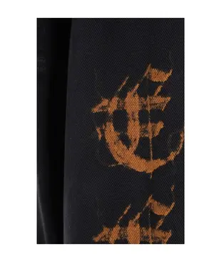 Balenciaga Single-breasted Denim Jacket With Graphic Print