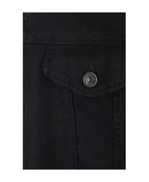 Balenciaga Single-breasted Denim Jacket With Graphic Print