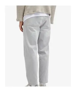 AMI Paris Straight Leg Jeans With Logo Patch - Gray