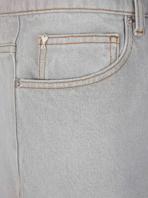 AMI Paris Straight Leg Jeans With Logo Patch