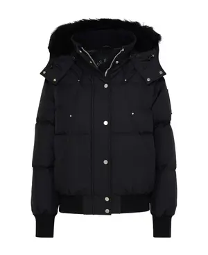 Moose Knuckles Buttoned Hooded Bomber Jacket