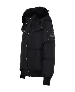 Moose Knuckles Buttoned Hooded Bomber Jacket