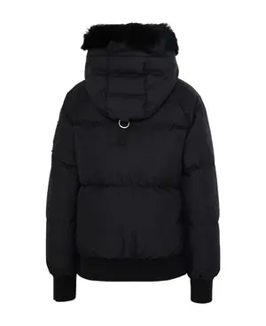Moose Knuckles Buttoned Hooded Bomber Jacket