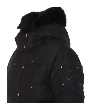 Moose Knuckles Buttoned Hooded Bomber Jacket