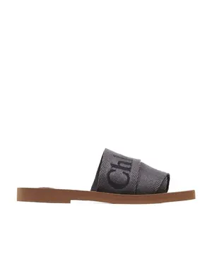 Chloé Logo Open Toe Sliders