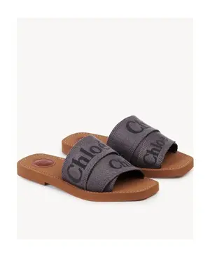 Chloé Logo Open Toe Sliders