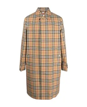 Burberry Checked Collared Trench Coat