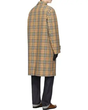 Burberry Checked Collared Trench Coat