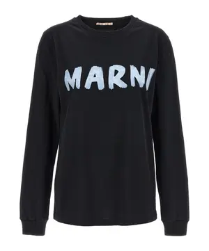 Marni Logo Print Long Sleeve T-shirt