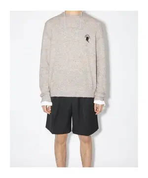 Acne Studios Mélange Jumper With Embroidered Logo