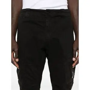 C.P. COMPANY Stretch Sateen Ergonomic Lens Cargo Pants - Black