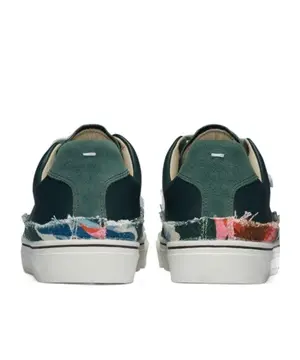 MAISON MARGIELA Leaf-printed Round Toe Lace-up Sneakers
