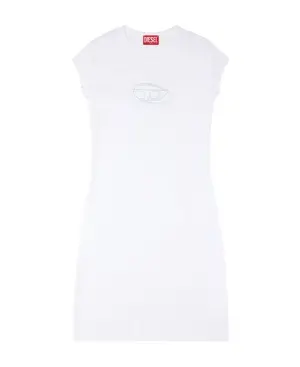 DIESEL® D-angiel Short Sleeve Dress With Cut-out Logo - White