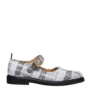 Thom Browne Tartan Check Ballerina Flats - Gray