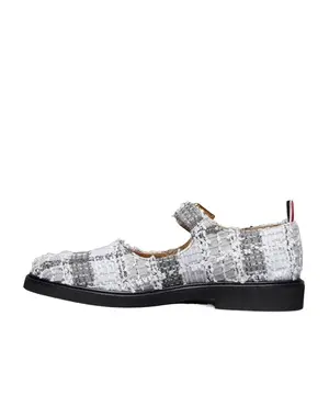 Thom Browne Tartan Check Ballerina Flats - Gray
