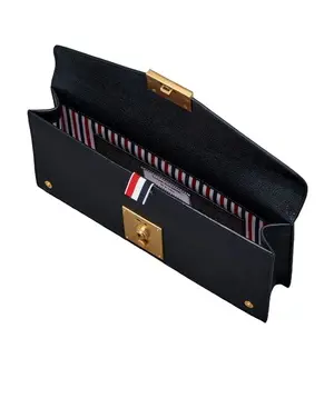 Thom Browne Leather Shoulder Bag With Brass Hardware
