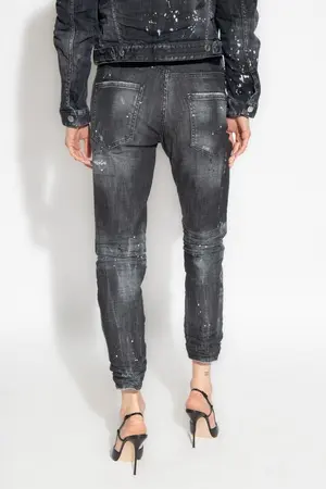 Dsquared2 Low-rise Cropped Distressed Jeans - Black