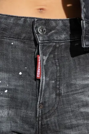 Dsquared2 Low-rise Cropped Distressed Jeans - Black