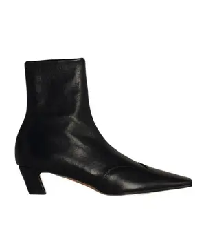 Khaite Nevada Almond Toe Ankle Boots - Black
