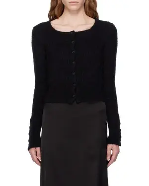 Jacquemus Square Collar Long Sleeve Ribbed Cardigan