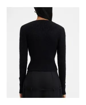 Jacquemus Square Collar Long Sleeve Ribbed Cardigan
