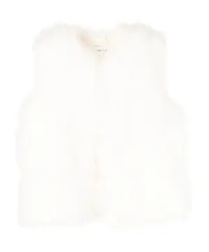 YVES SALOMON Cropped Feather Vest - White