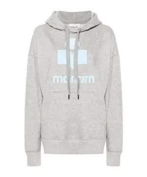 Isabel Marant Étoile Mansel" Logo Print Drawstring Hoodie - White
