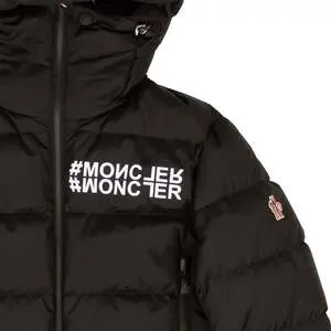 Moncler Long-sleeved Down Jacket With Logo And Drawstring Hood
