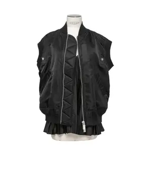 Sacai Zip Up Twill Vest