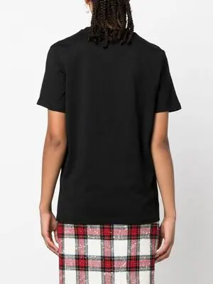 MSGM Logo Flocked Crewneck T-shirt