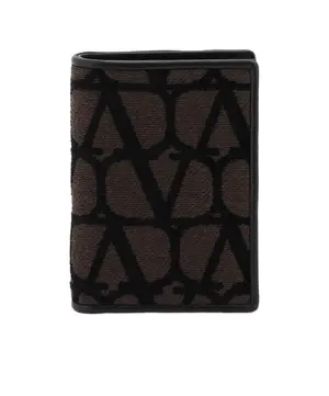 Valentino Garavani Double-folded Purse With Printed Pattern - Black