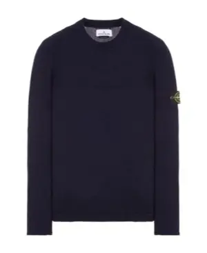 Stone Island Compass Motif Crew Neck Jumper - Blue