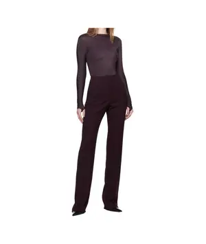 MUGLER Embossed Logo Long Sleeve Bodysuit