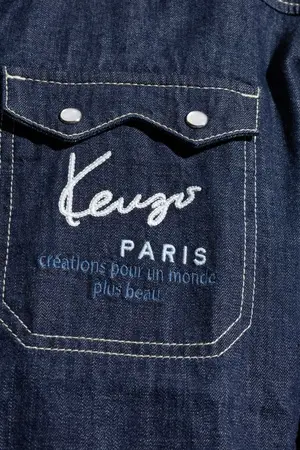 Kenzo Logo Embroidered Buttoned Denim Shirt
