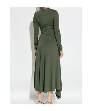 Victoria Beckham Asymmetrical Long Sleeve Dress