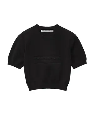 Alexander Wang Logo Embossed Ribbed Jumper