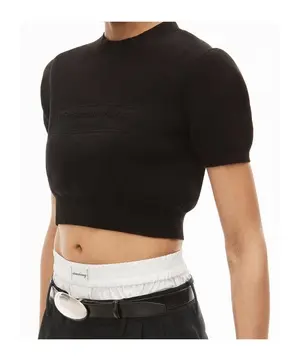 Alexander Wang Logo Embossed Ribbed Jumper