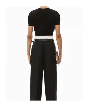 Alexander Wang Logo Embossed Ribbed Jumper