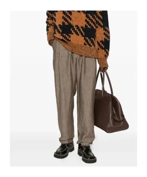 Giorgio Armani Relaxed Fit Pleated Pull-on Trousers - Gray