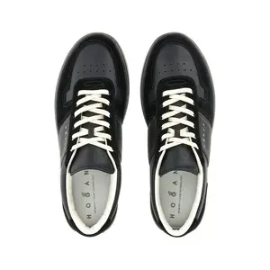 Hogan Paneled Low Top Sneakers - Black