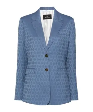 Etro Patterned Jacquard Wool Blazer